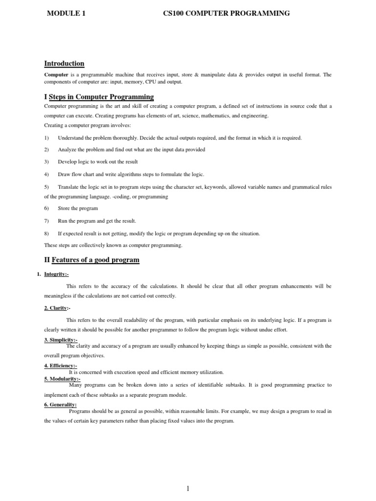 Computer Is A Programmable Machine That Receives Input, Store ...