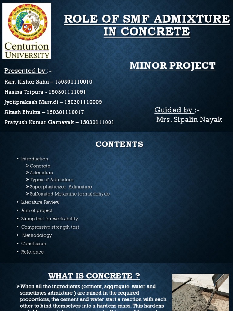 Role of SMF Admixture in Concret | PDF | Concrete | Building Materials