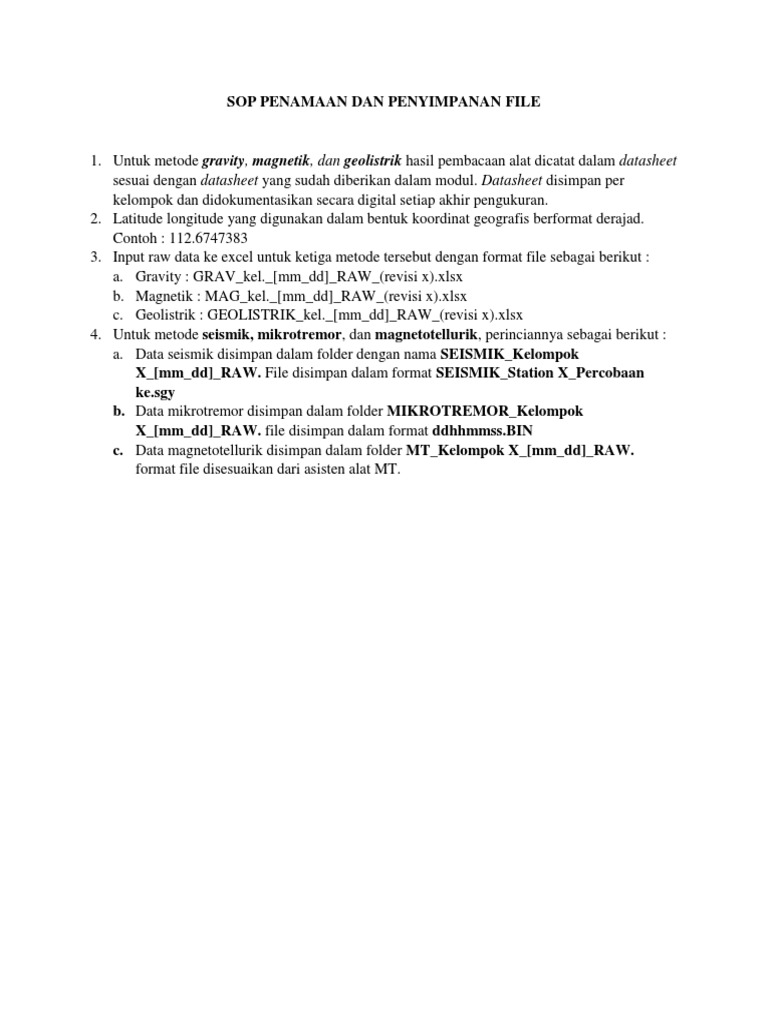 Sop Penamaan Dan Penyimpanan File | PDF