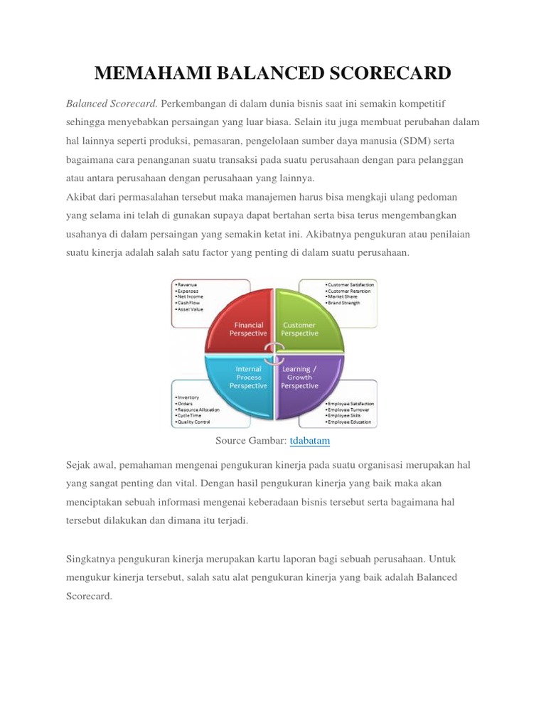 Langkah Mudah Penyusunan Balance Scorecard | PDF | Karier ...