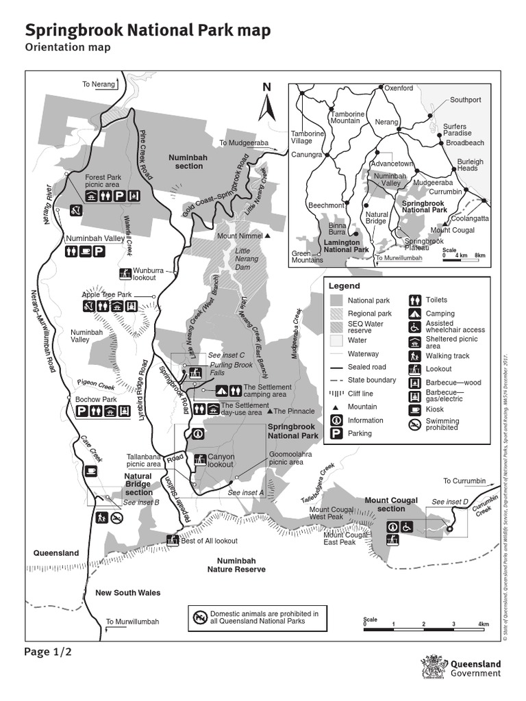 Springbrook Map Insets PDF | PDF | Environmental Conservation | Tourist ...