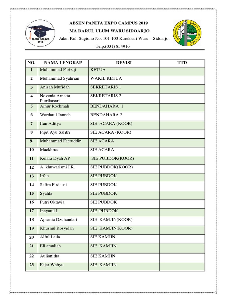 ABSEN Panitia-1 | PDF