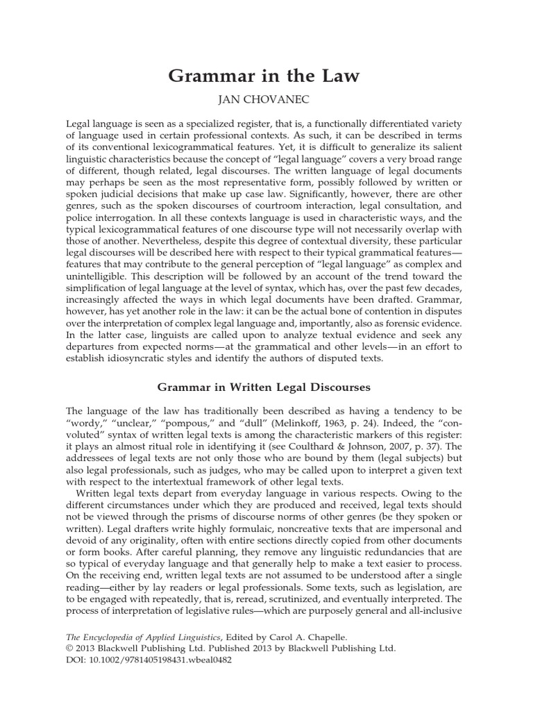 Grammar in The Law PDF | Download Free PDF | Clause | Sentence ...