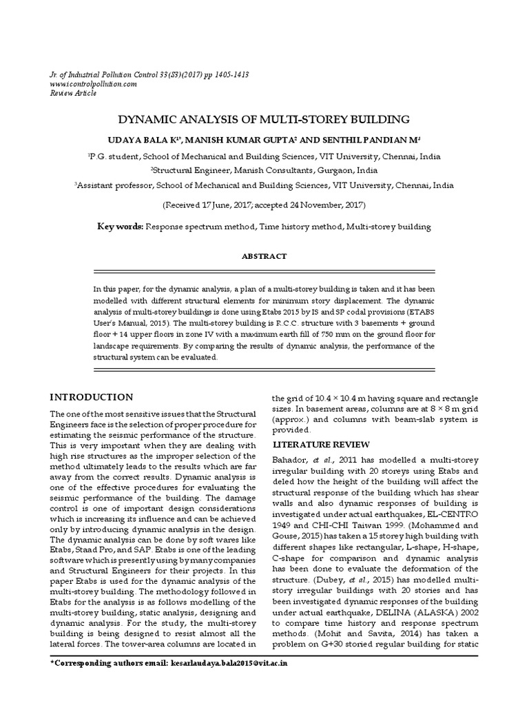 Dynamic Analysis of Multistorey Building | PDF | Solid Mechanics ...