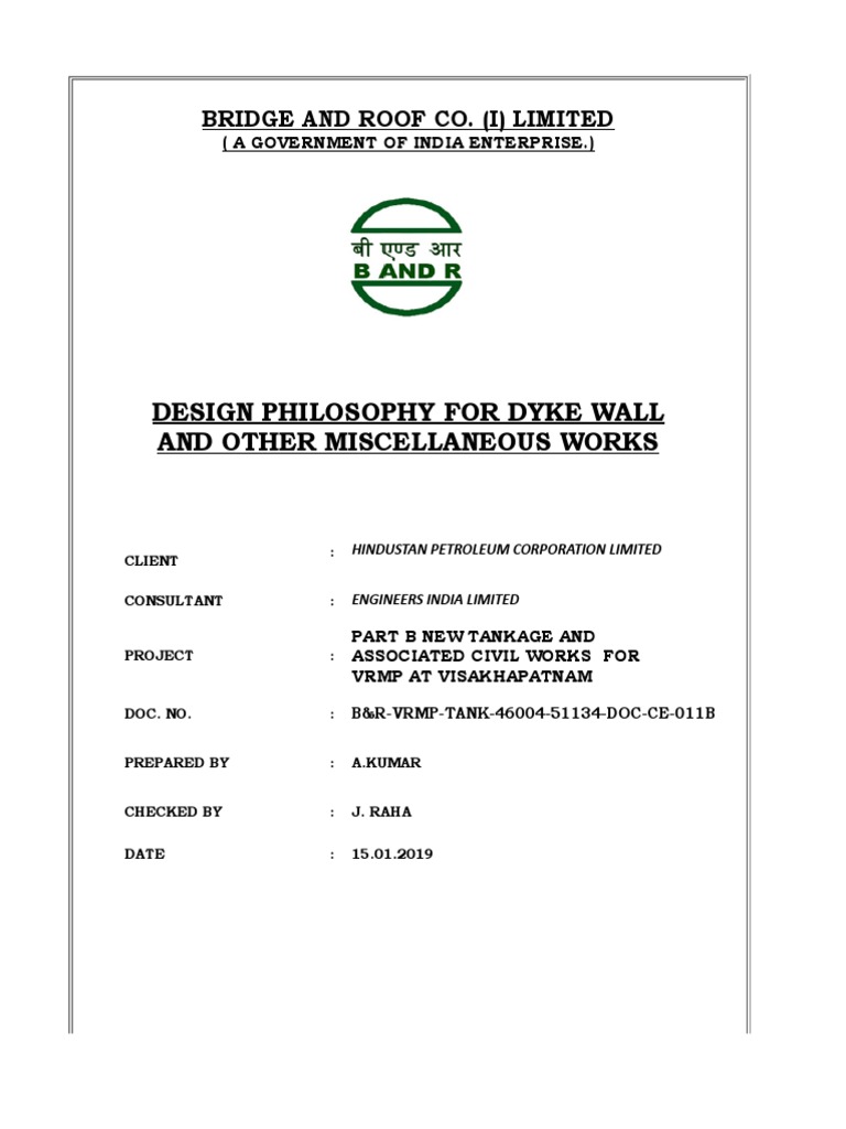 Dyke Wall Design Philosophy Document | PDF | Geotechnical Engineering ...