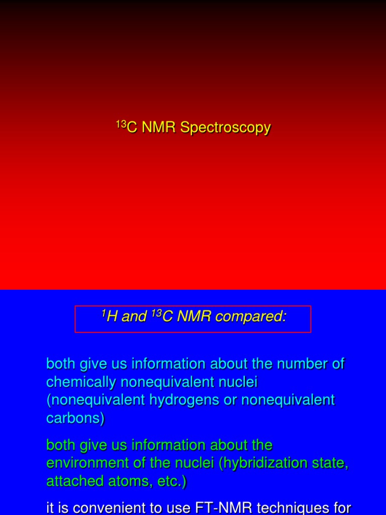 13C NMR Spectroscopy Power Point Presentation | PDF | Carbon 13 Nuclear ...
