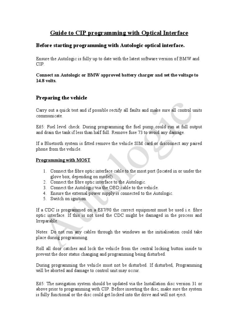 Autologic Optical Interface Guide | PDF | Ignition System | Software