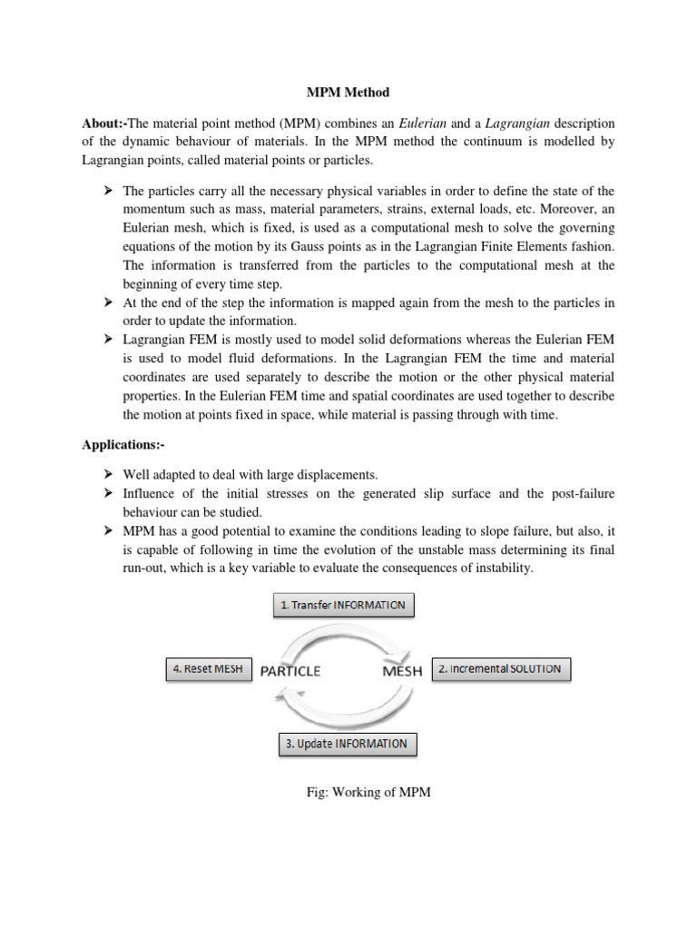 MPM Method About:-The Material Point Method (MPM) Combines An Eulerian ...