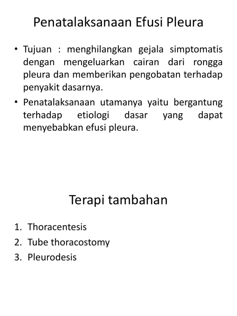 Penatalaksanaan Efusi Pleura | PDF | Kesehatan Holistik