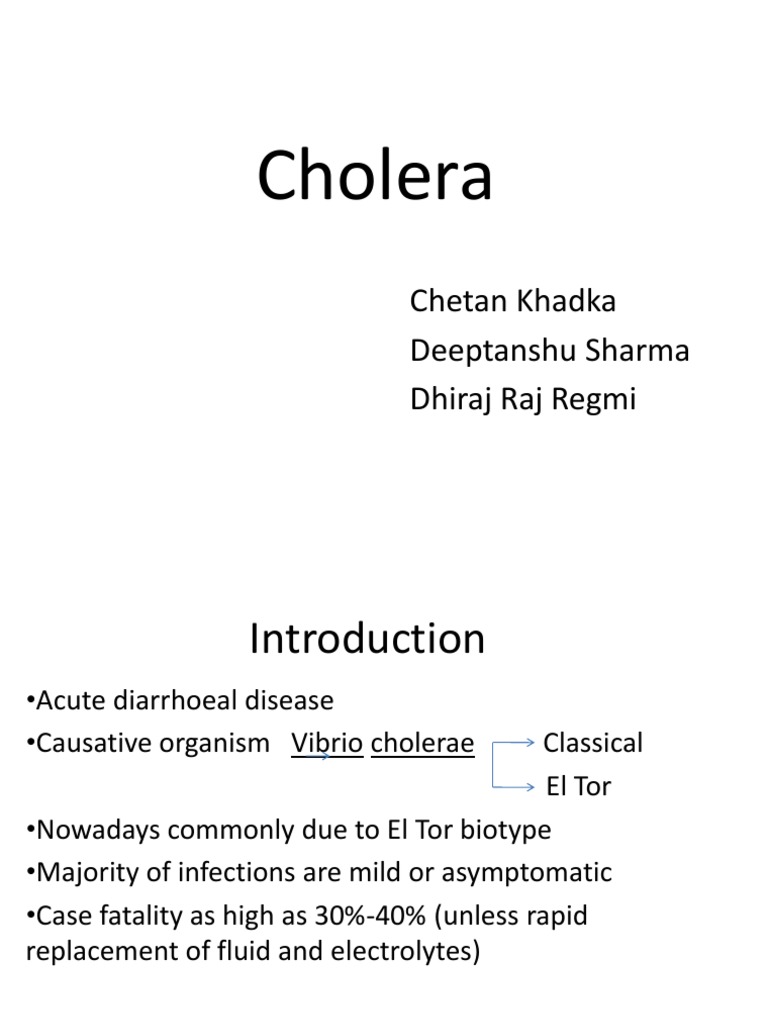 Cholera Final | PDF | Cholera | Microbiology