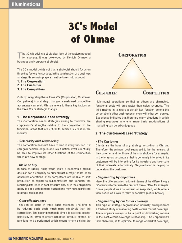 Kenichi Ohmae's 3C's Model of Strategy | PDF | Competition | Market Segmentation