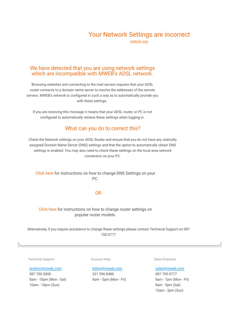 MWEB - Error 606 PDF | PDF | Domain Name System | Domain Name