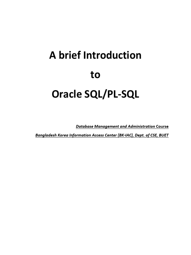 Dma Module 1 Oracle SQL PL SQL Iac | PDF | Pl/Sql | Database Index