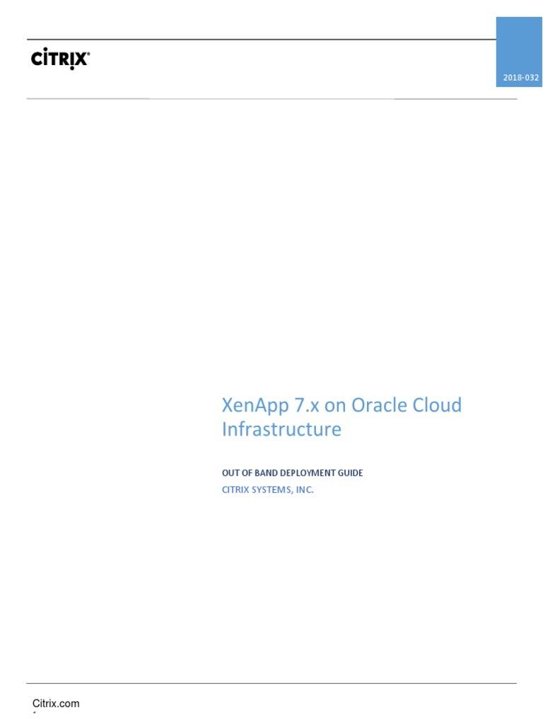 Xenapp On Oracle Cloud Infrastructure | PDF | Citrix Systems | Cloud ...