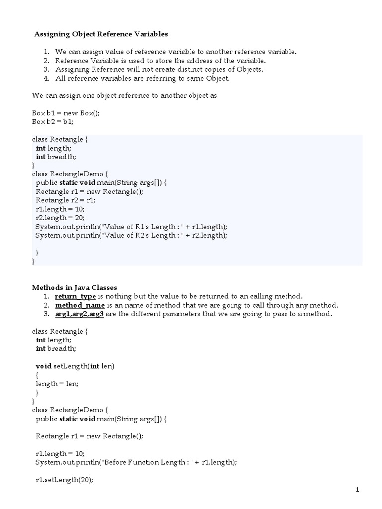 Assigning Object Reference Variables Pdf Method Computer Programming Constructor Object