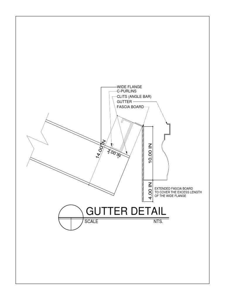 Gutter Detail With Extended Fascia | PDF