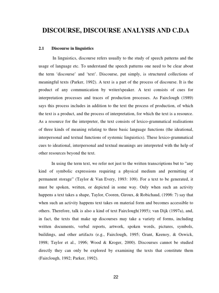 Discourse, Discourse Analysis and C.D.A | PDF | Discourse | Intertextuality
