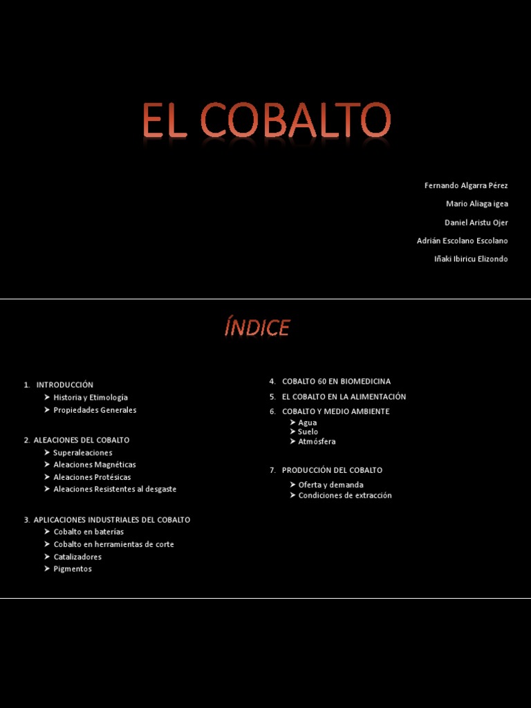 Propiedades y aplicaciones del cobalto | PDF | Cobalto | Rieles