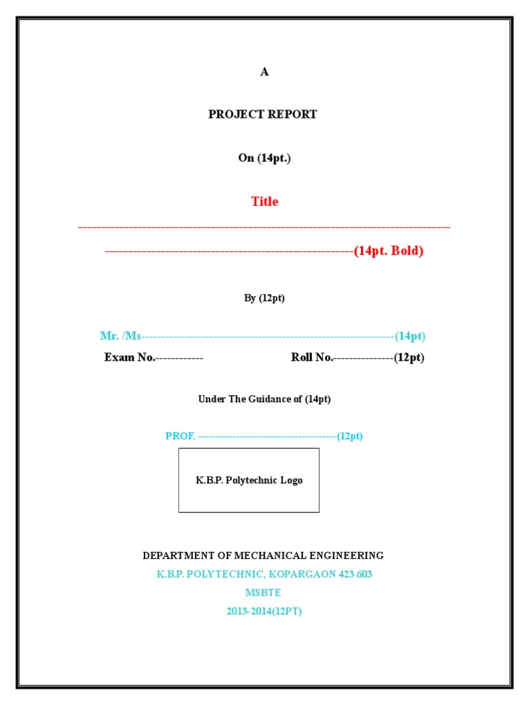 Project Report Format | PDF | Written Communication | Writing