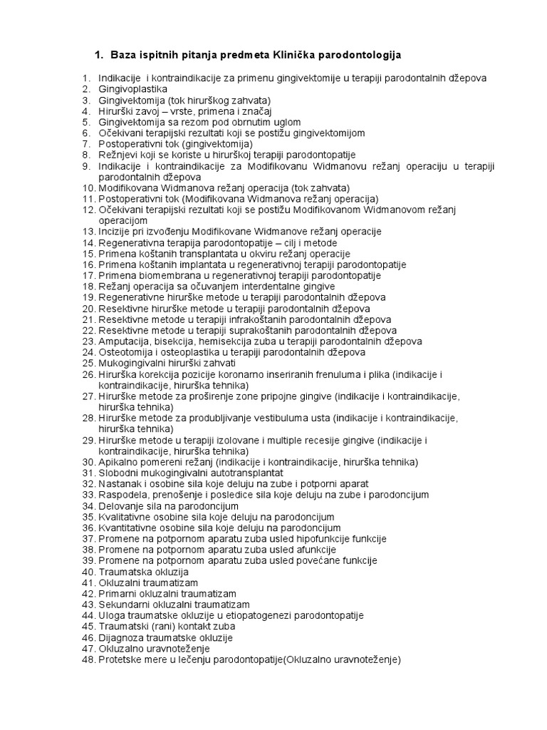 Klinička Parodontologija | PDF