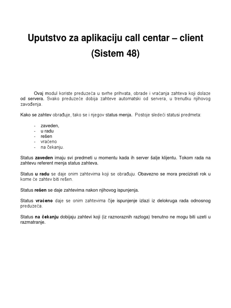 Call Centar - Client | PDF