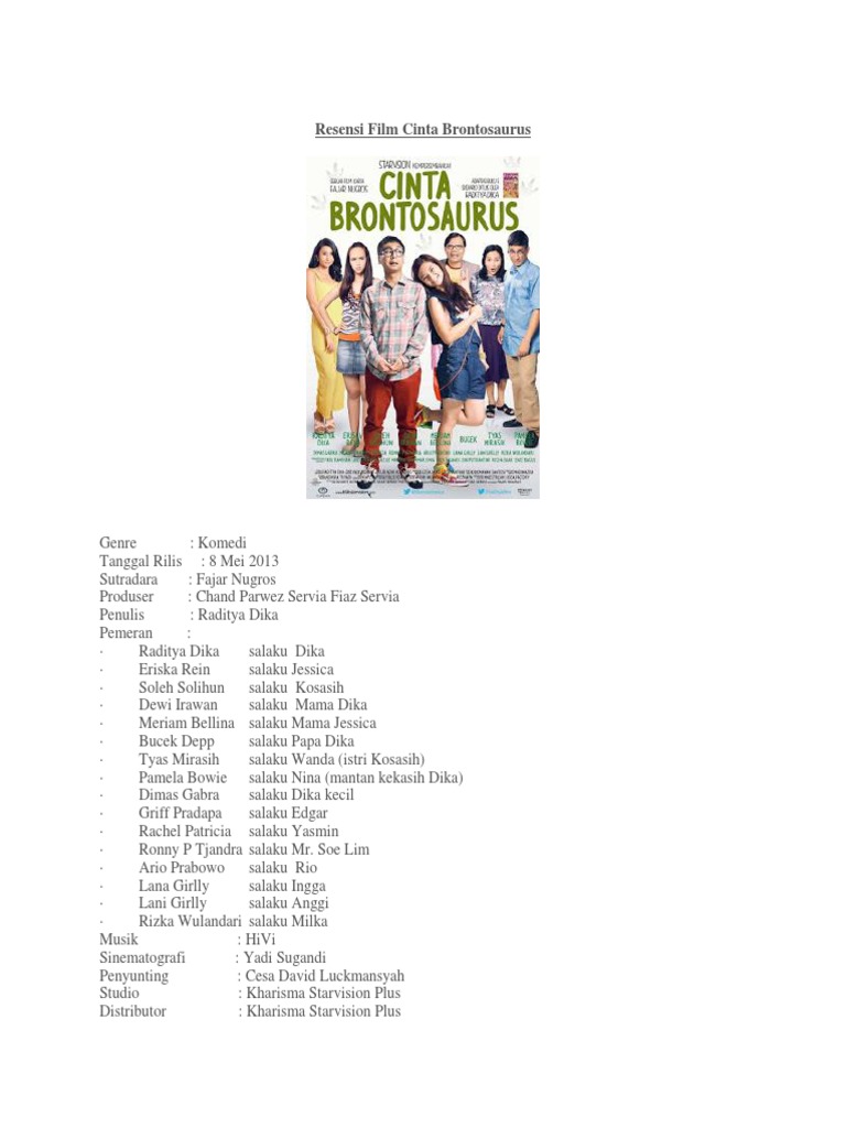 Resensi Film Cinta Brontosaurus | PDF