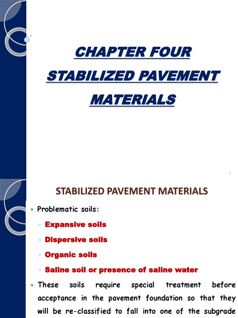Chapter Four Stabilized Pavement Materials | PDF | Asphalt | Soil