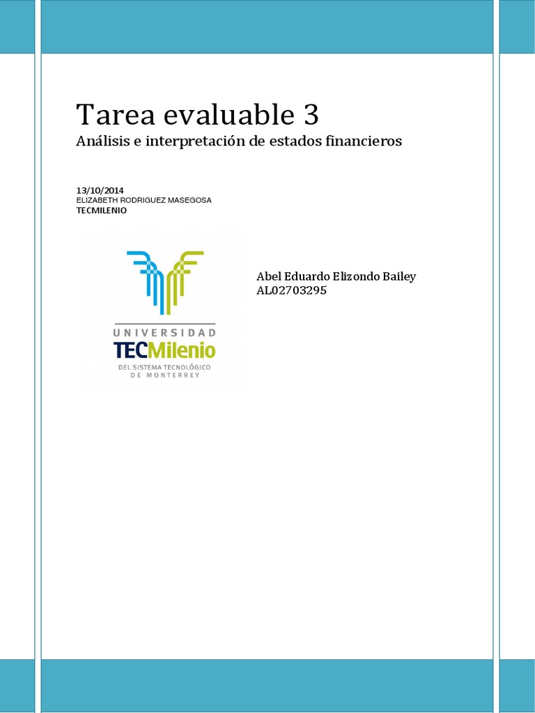 Tarea Evaluable Del Módulo 3 | PDF | Estado financiero | Informática y tecnología de la información