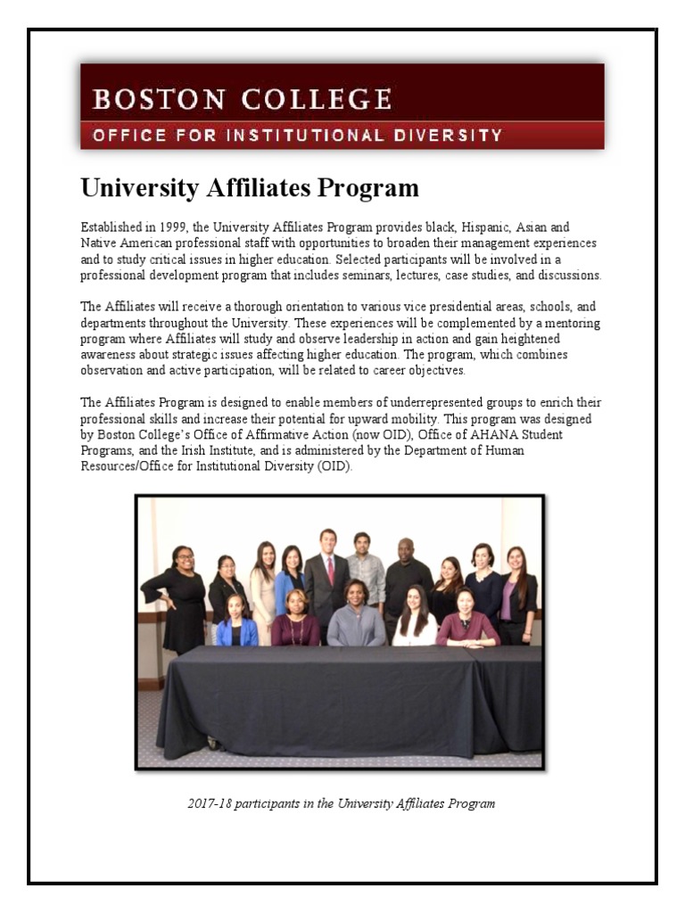 University Affiliates Program - 2018 | PDF | Mentorship | University