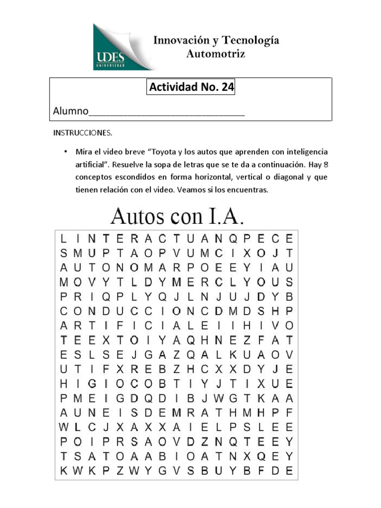 Sopa de Letras: Inteligencia Artificial | PDF | Science | Ciencia y ...
