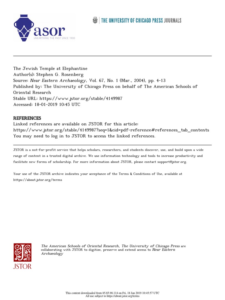 Rosenberg, S. G. (2004) - The Jewish Temple at Elephantine - Near ...