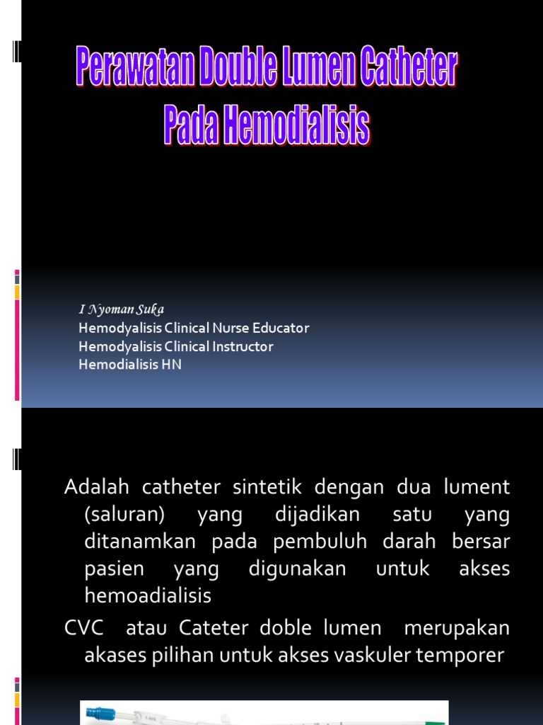 Perawatan Kateter Doble Lumen CVC | PDF