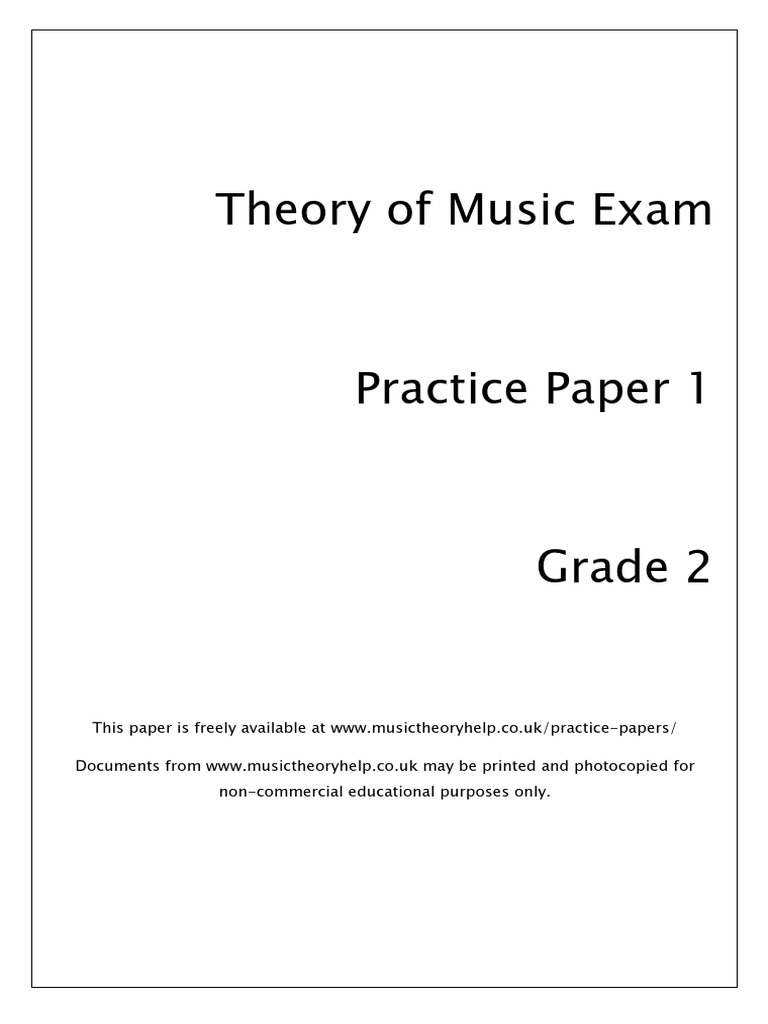 Grade 2 Music Theory Practice Paper | PDF