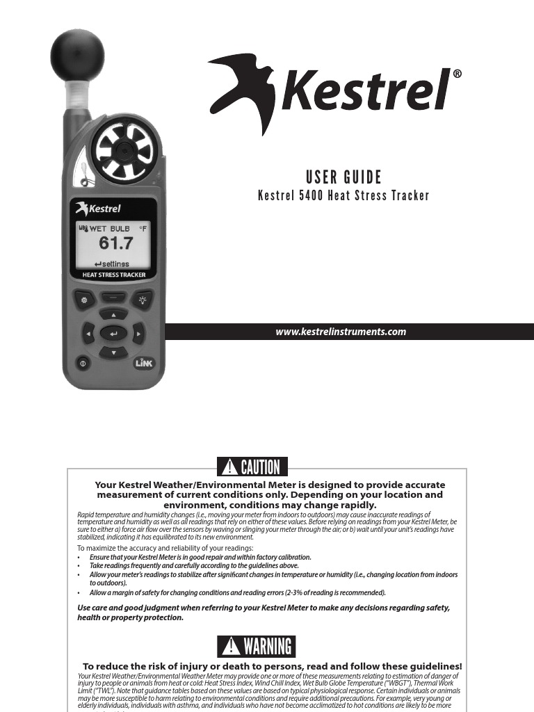 Manual Kestrel 5400 | PDF | Atmospheric Pressure | Usb