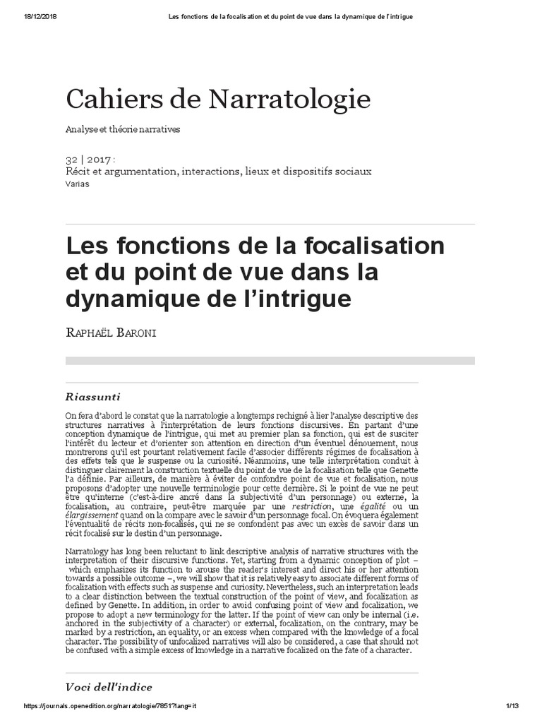 Perspective Narrative, Focalisation Et Point De Vue – IPYGMC