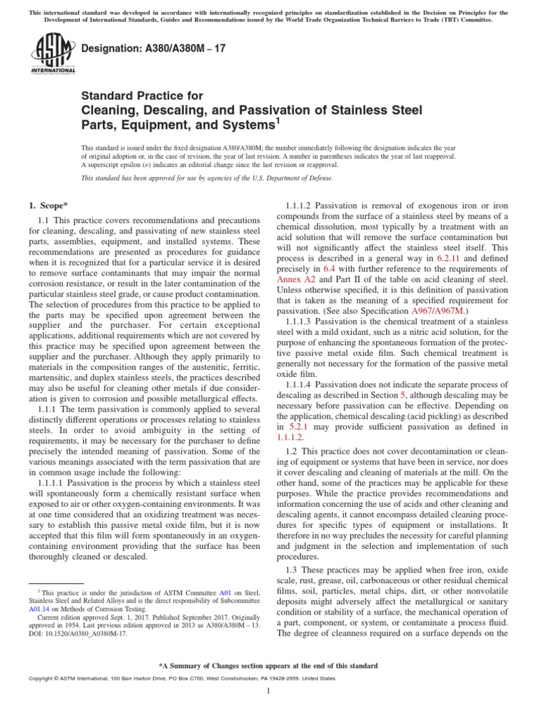 Astm A380 A380m-17 | PDF | Stainless Steel | Corrosion
