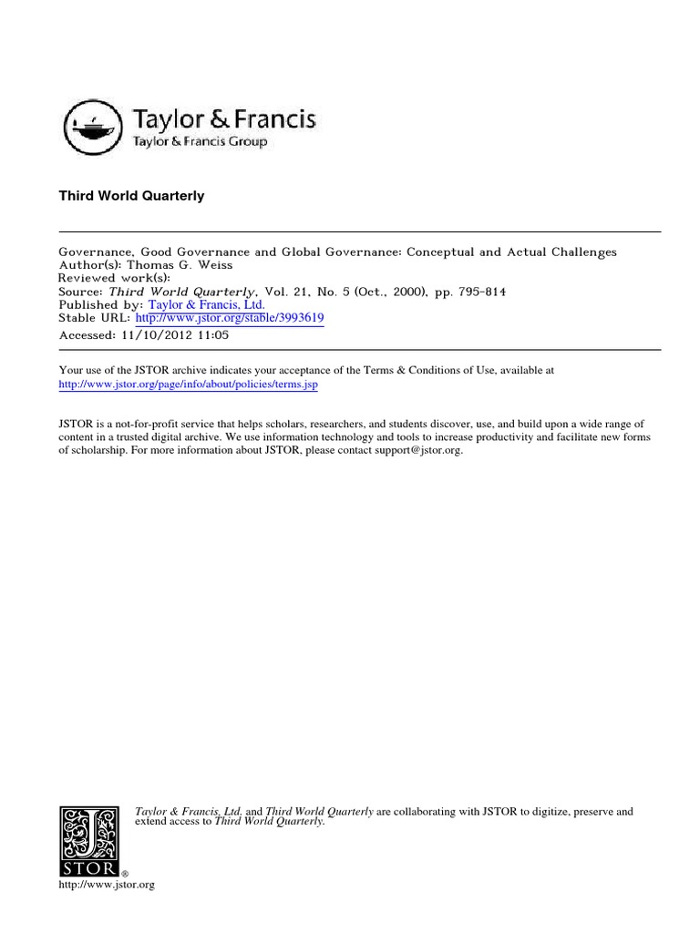 3993619) Thomas G. Weiss - Governance, Good Governance and Global ...