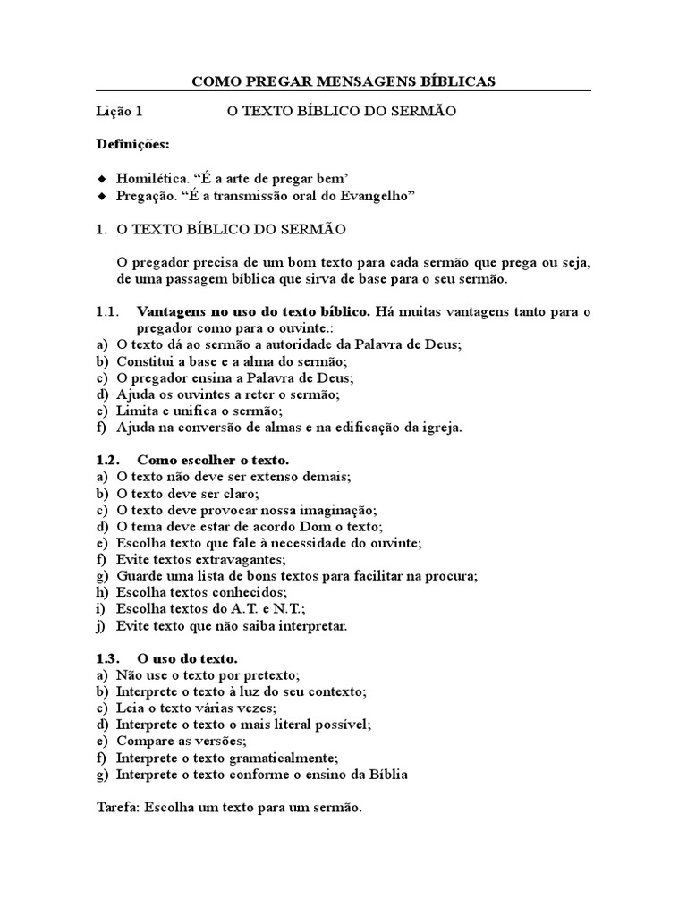 Como Pregar Mensagens Bíblicas | PDF | Bíblia | Fé