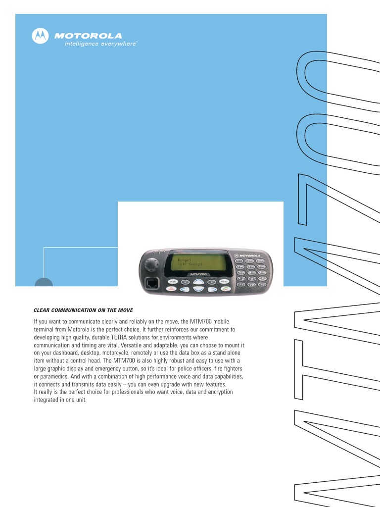 MTM Brochure 8/15/03 1:41 PM Page 3: Clear Communication On The Move | PDF | Radio | Communication