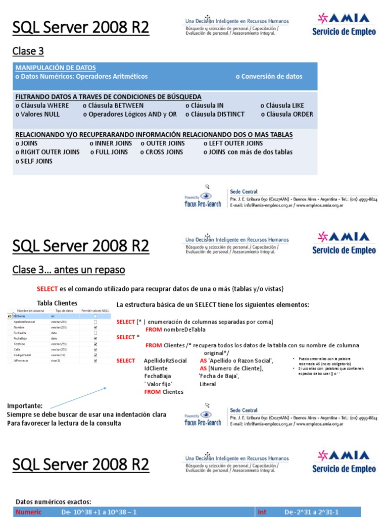 SQL Server 2008 R2: Conceptos y técnicas avanzadas de manipulación y recuperación de datos | PDF ...