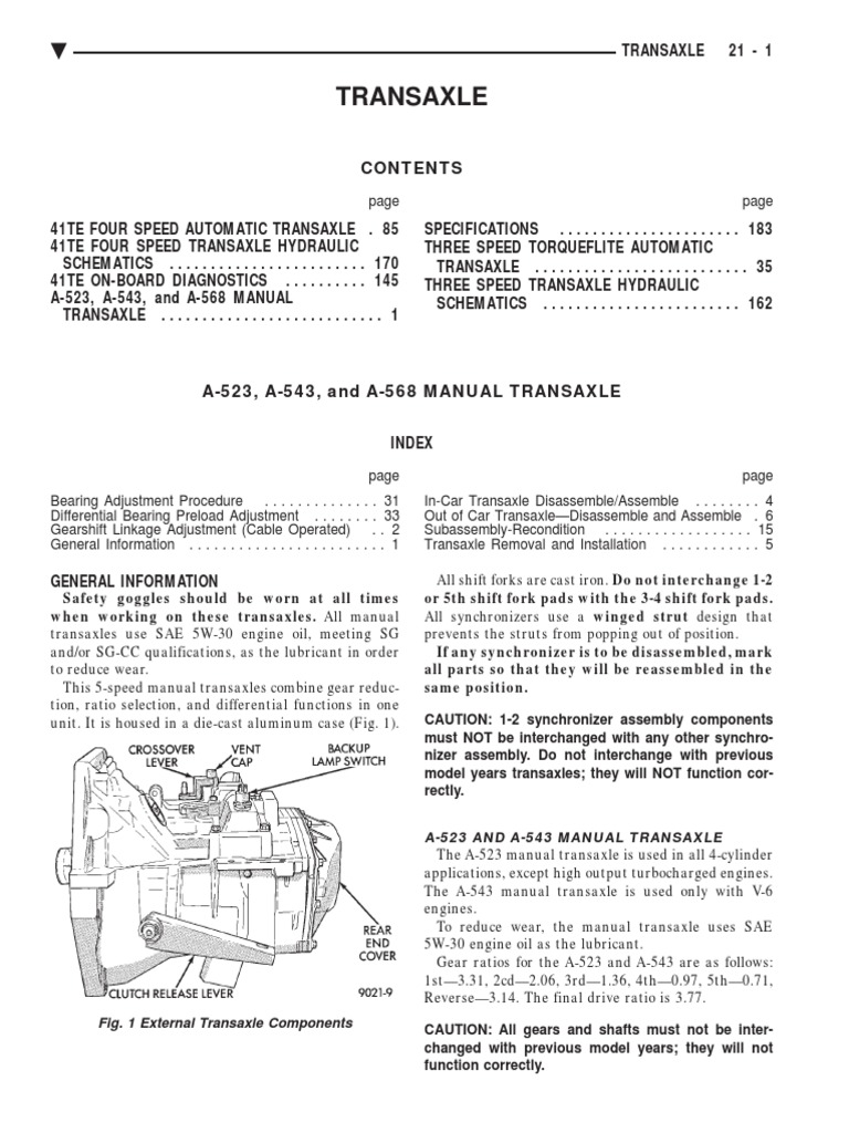 Manual Caja Automatica Chysler A413-3 Velocidades PDF | PDF | Manual ...