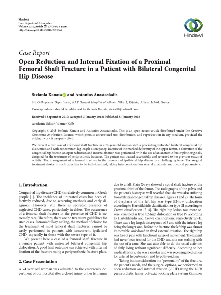 Open Reduction and Internal Fixation of A Proximal PDF | PDF | Hip ...