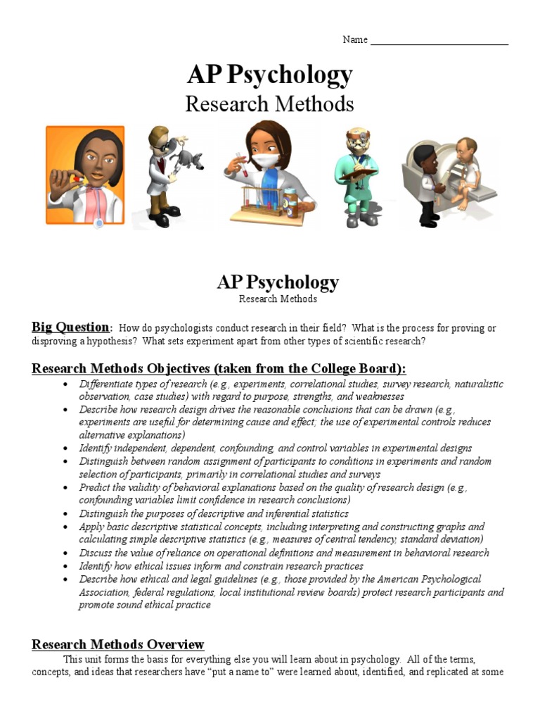AP Psychology: Research Methods | PDF | Experiment | Scientific Control