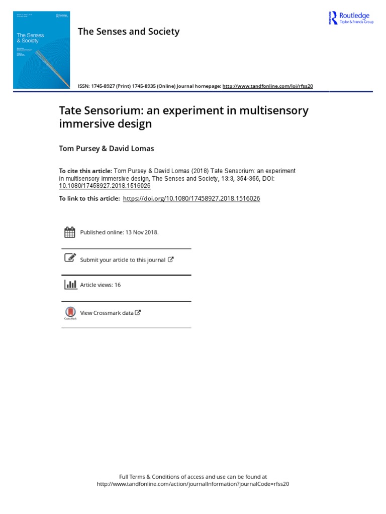 Tate Sensorium: An Experiment in Multisensory Immersive Design | PDF ...