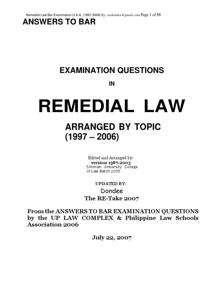 Remedial Law 1997-2006 | PDF | Evidence (Law) | Lawsuit