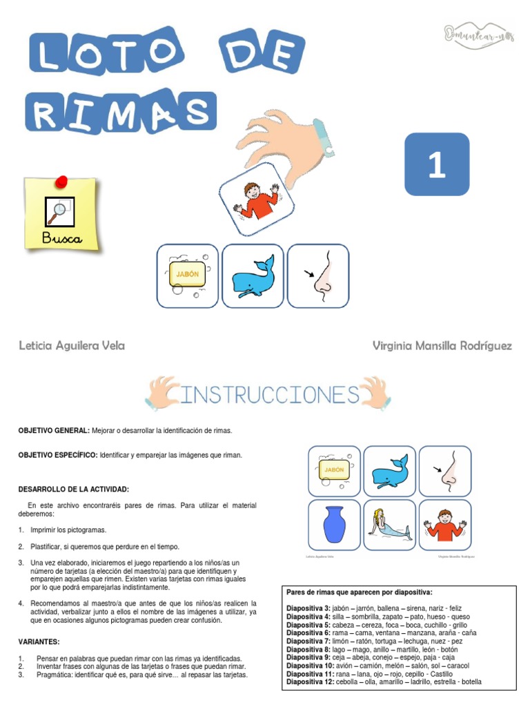 Actividades de Rimas para Niños | PDF | Ocio