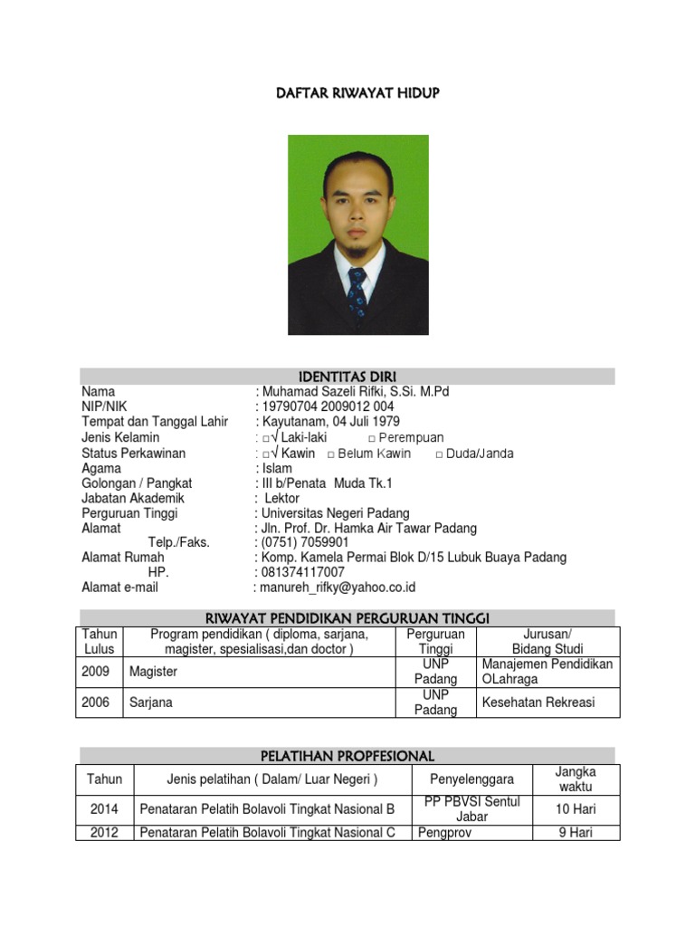 CV M.sazeli Rifki 2015 PDF | PDF