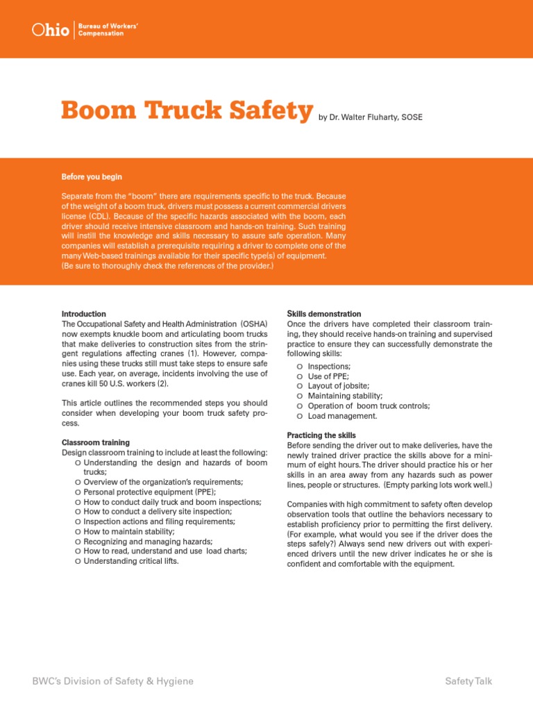 Boom Truck Safety: Before You Begin | PDF | Truck | Safety
