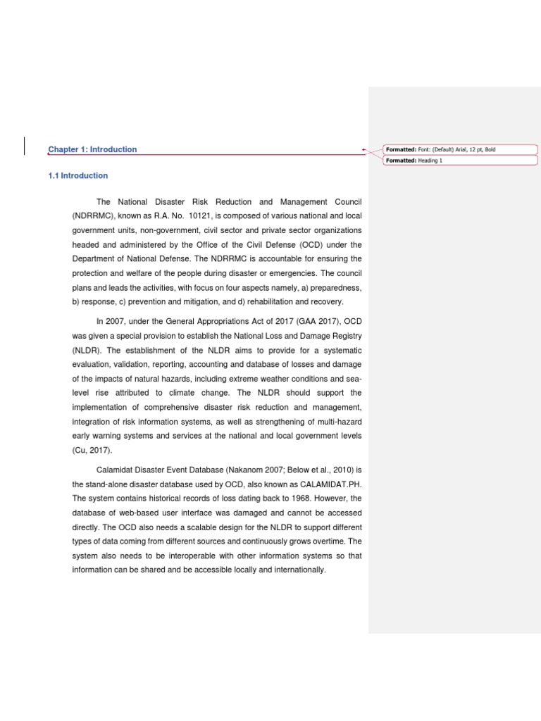 Chapter 1: Introduction: Formatted: Font: (Default) Arial, 12 PT, Bold ...