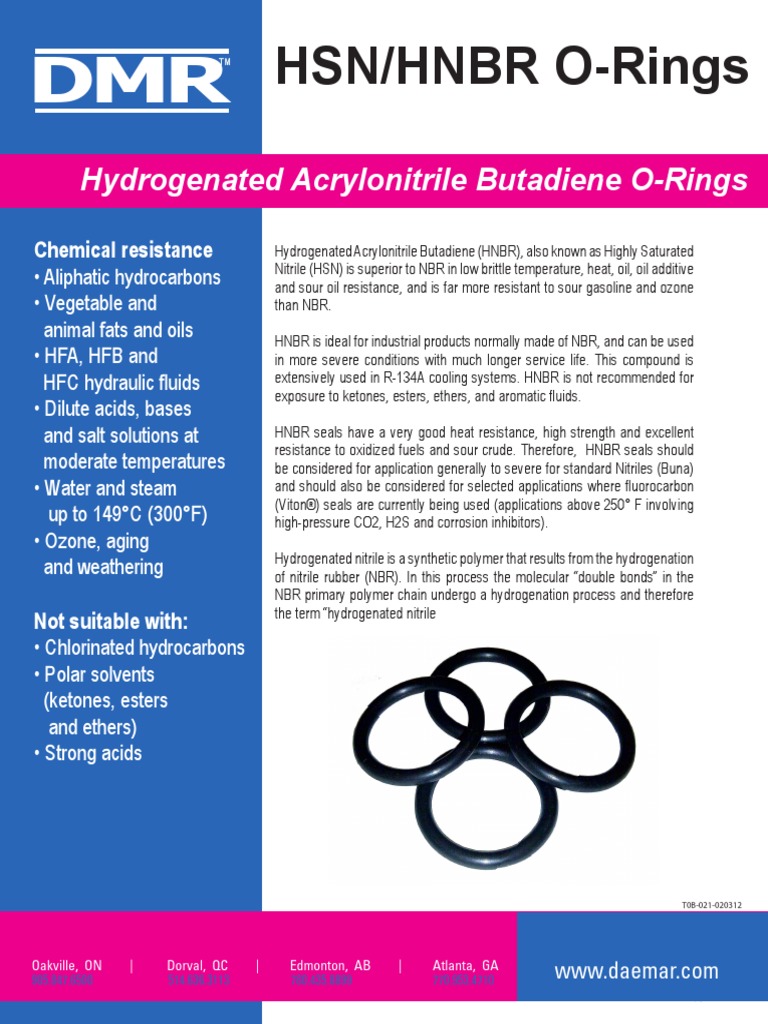 HSN/HNBR O-Rings | PDF | Physical Chemistry | Chemical Substances